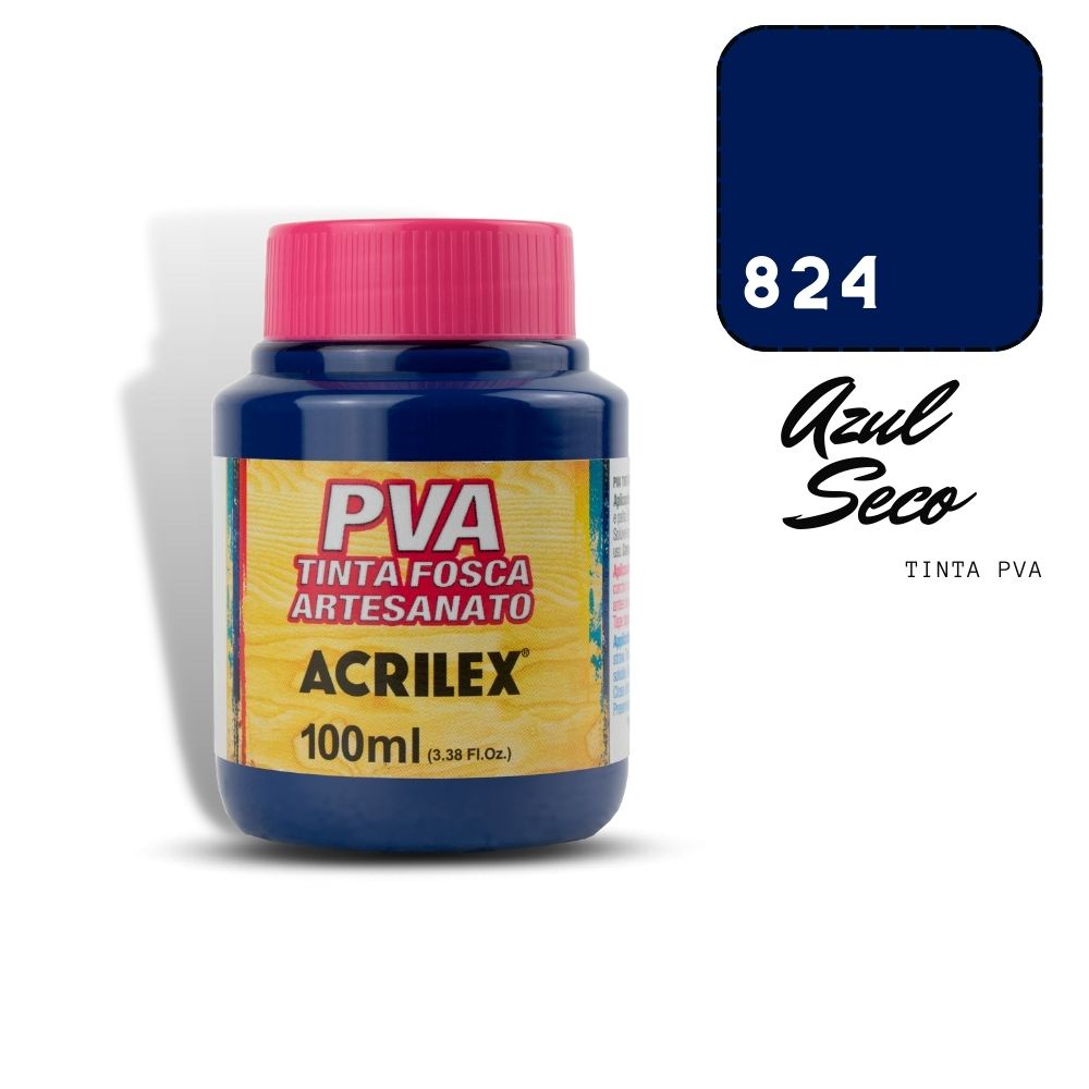 Tinta Pva Acrilex 100ml 824 Azul Seco | Shopee Brasil
