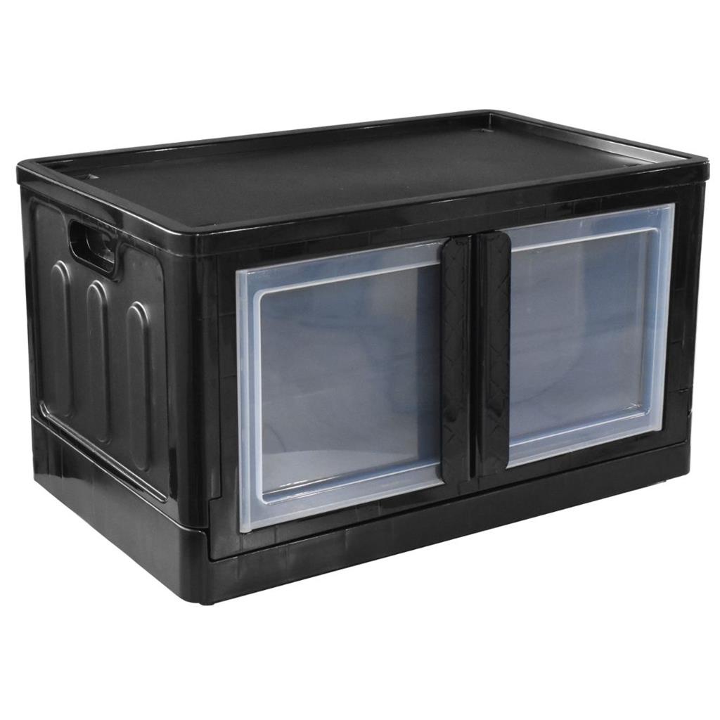 Organizador Dobravel Porta Dupla?75 litros Empilhavel Preto | Shopee Brasil