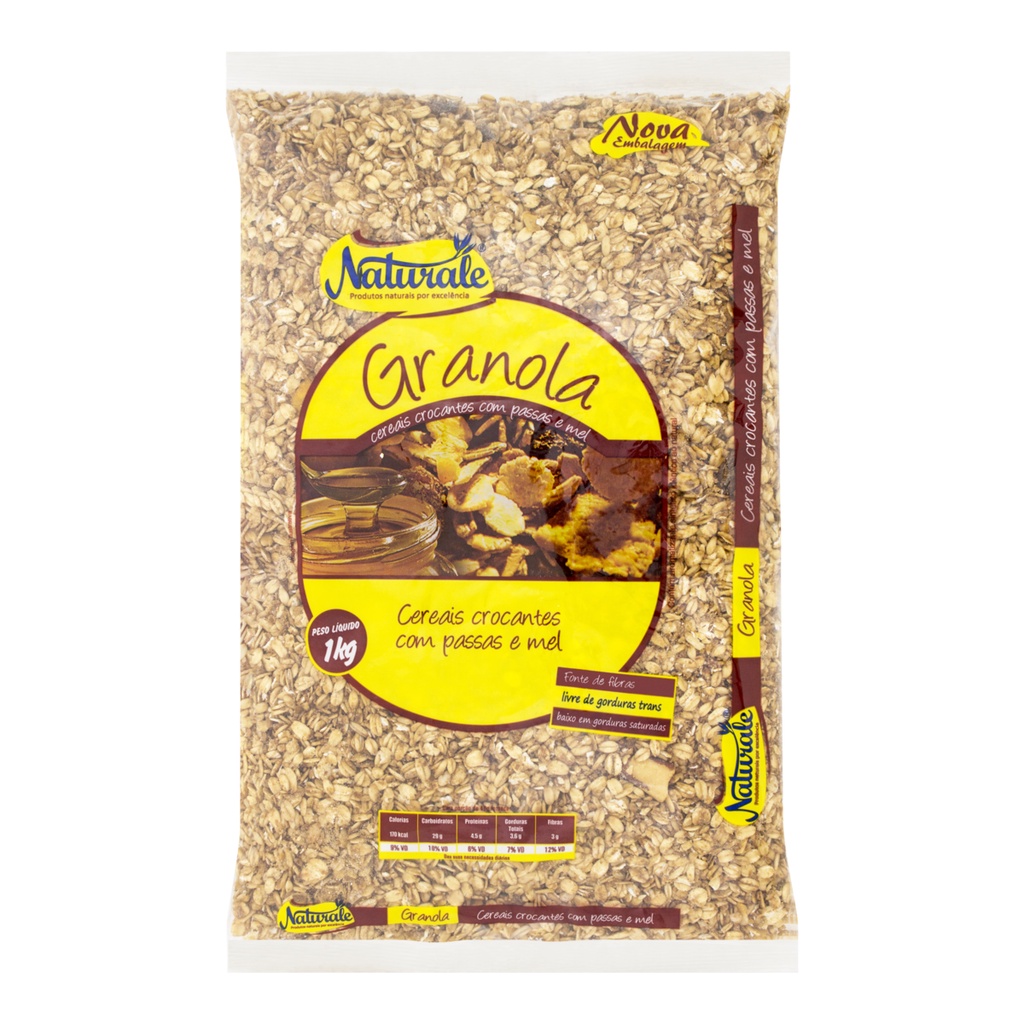 Granola Cereais Crocantes, Passas e Mel Naturale Pacote 1kg | Shopee Brasil