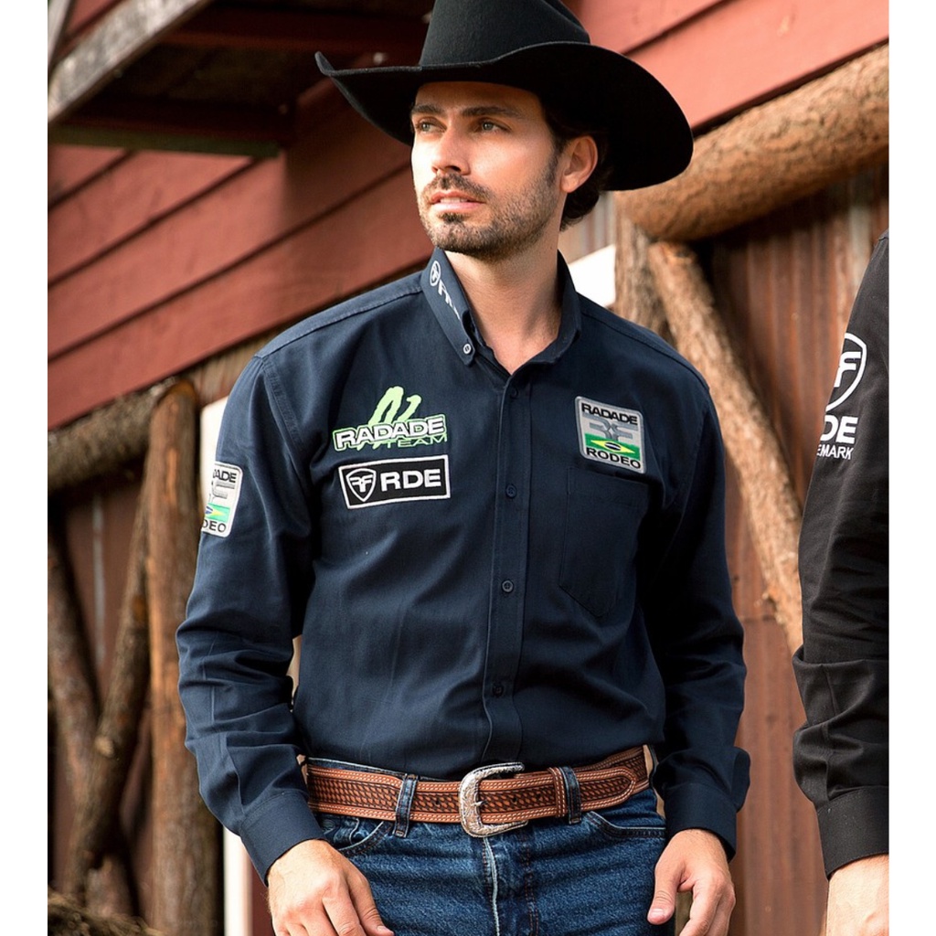 Camisa Country C/ Bordados Masculina Team Radade Vaqueiro RDE Rodeo ...