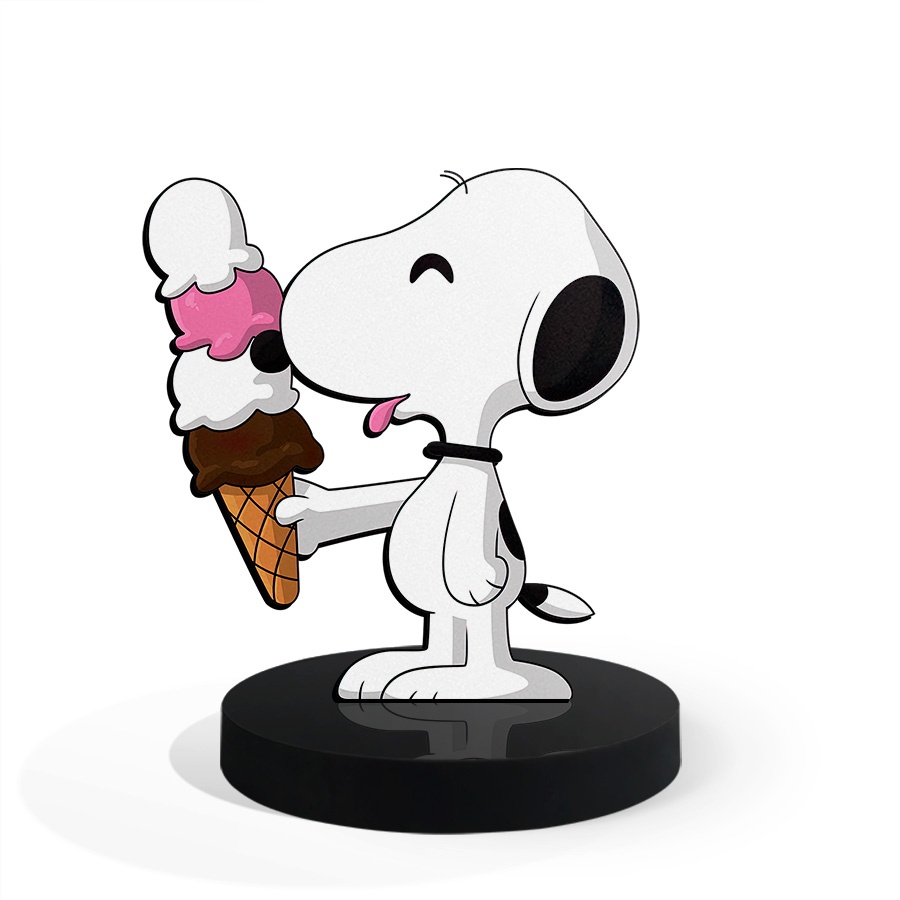 Totem Pequeno Boneco Snoopy Ice Cream 7cm + Base | Shopee Brasil