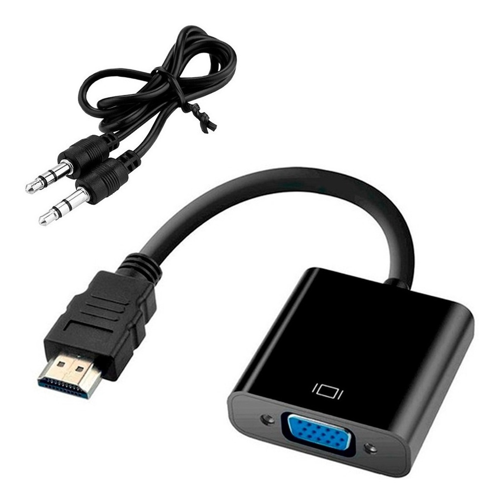 Conversor Hdmi Vga Com Áudio Adaptador Hdmi Para Vga | Shopee Brasil