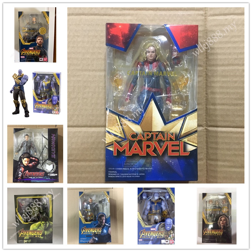 SHF Avengers Hawkeye Black Widow Captain Americae Thanos Hulk Captain ...