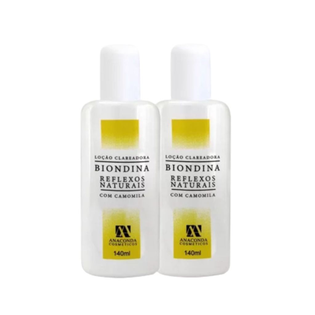 Kit 2 Clareadores Reflexos Naturais Biondina 140ml Anaconda | Shopee Brasil