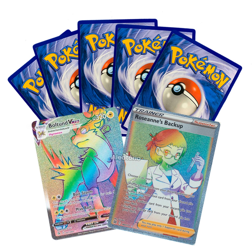 pacote com 5 cartas + 1 carta ULTRA-RARA ESPECIAL RAINBOW ORIGINAL ...