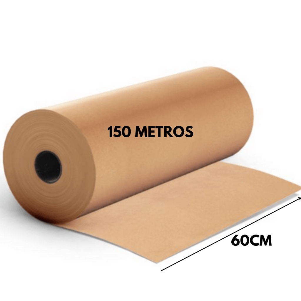 Bobina Papel Kraft Pardo Monolúcido 80gr 60cm X 150 Metros | Shopee Brasil