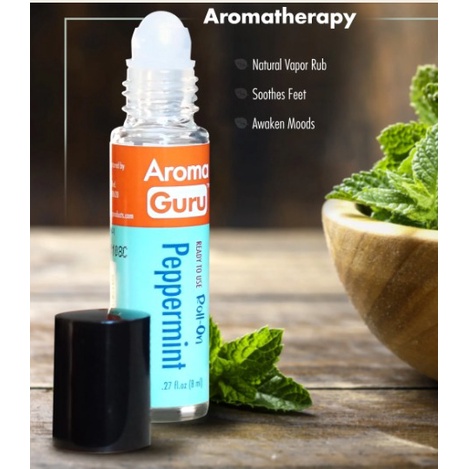 oleo essencial peppermint aroma guru ROLL-ON 8ML | Shopee Brasil