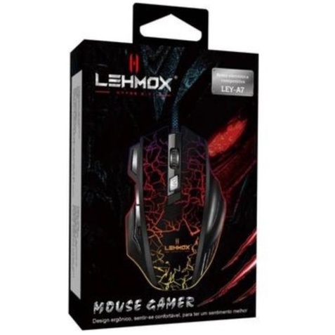Mouse Gamer Com Fio Usb Led Rgb 3200 Dpi Ley-a7 Lehmox | Shopee Brasil