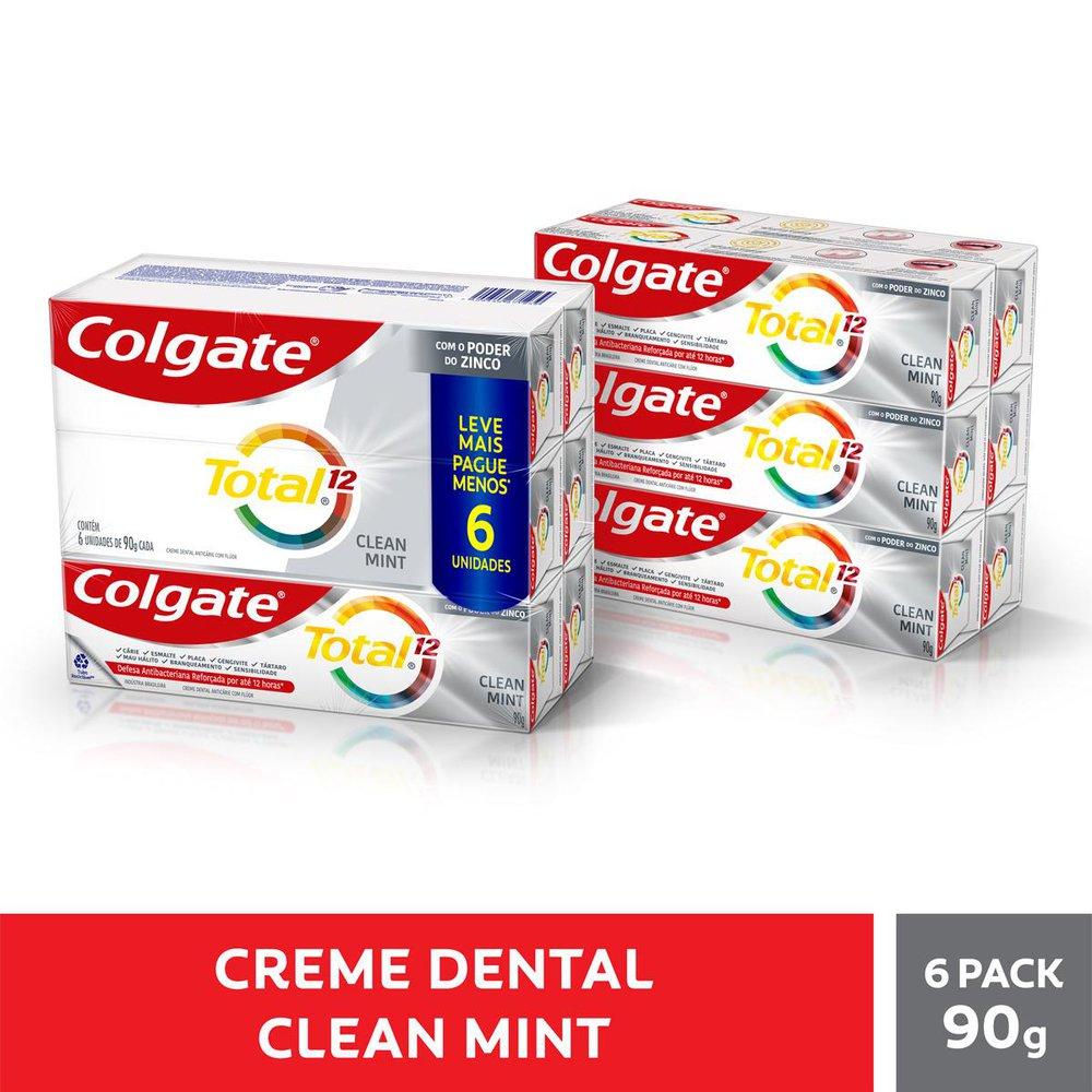Pack Creme Dental Colgate Total 12 Clean Mint 90g | Shopee Brasil