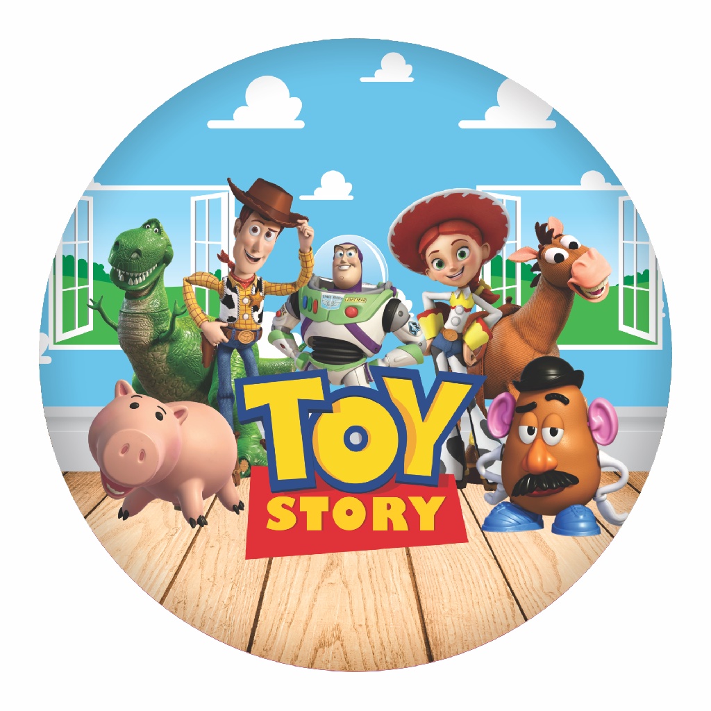 Painel Festa Redondo Sublimado 3d Tecido C/elástico 1,5 Diam Toy Story | Shopee Brasil