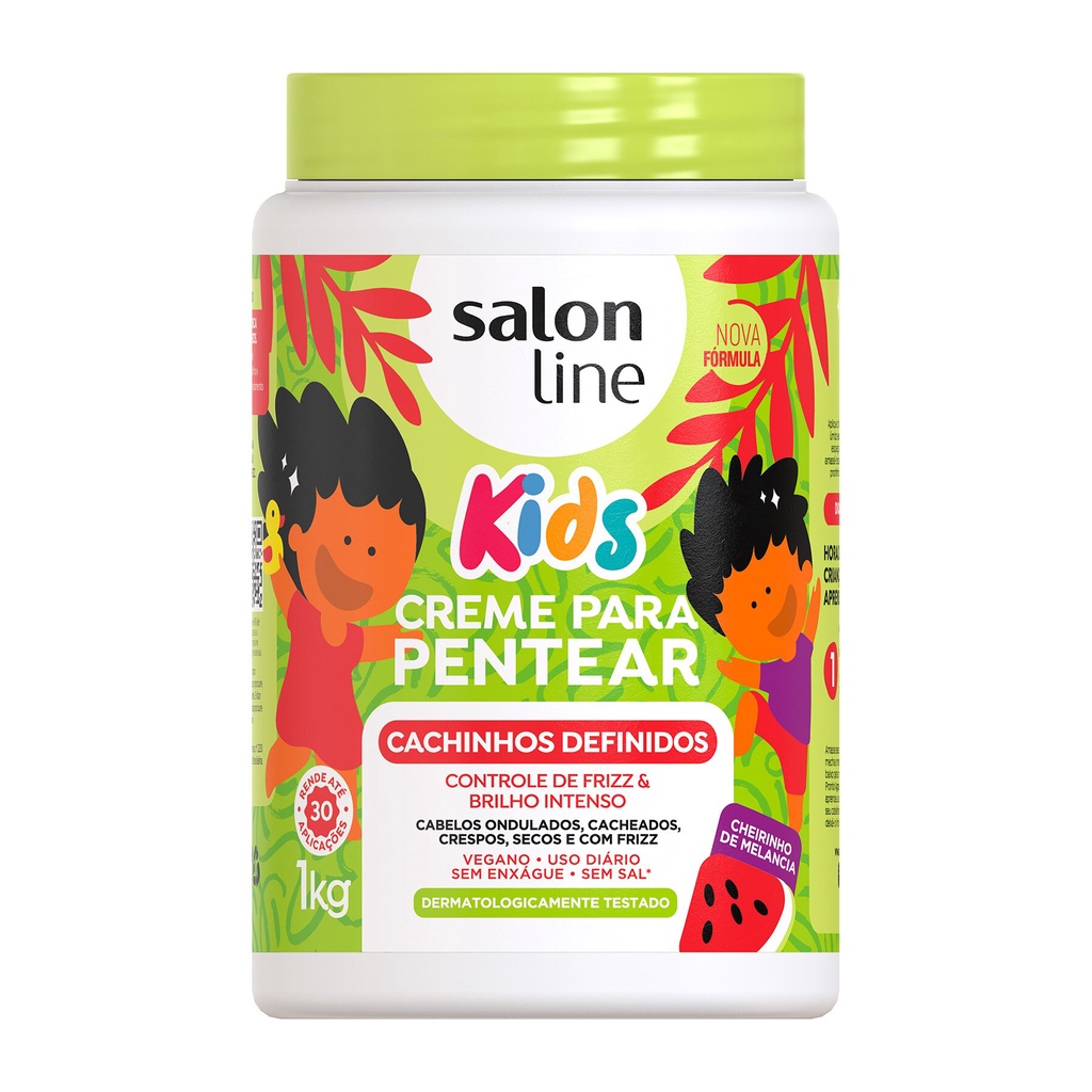 Creme Para Pentear Kids Cachinhos Definidos Salon Line 1kg | Shopee Brasil
