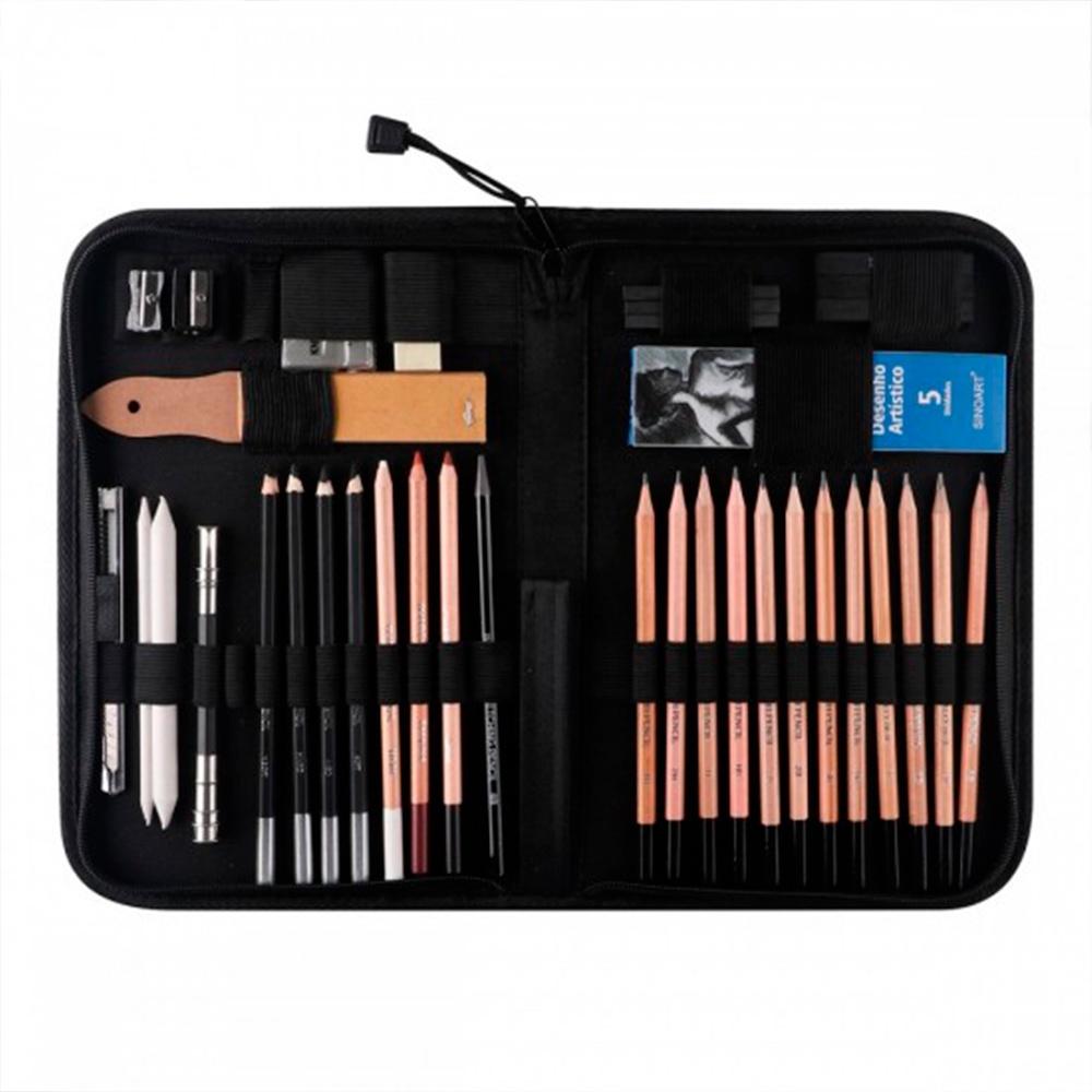 Kit de Desenho Profissional Completo 42pc Original Importado | Shopee ...