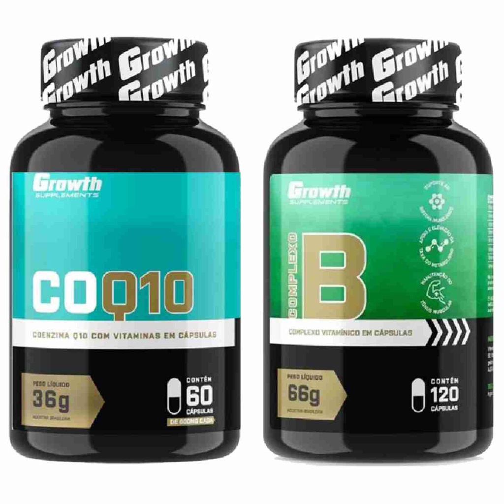 Kit Coenzima Q10 60 Caps + Complexo B 120 Caps Growth | Shopee Brasil
