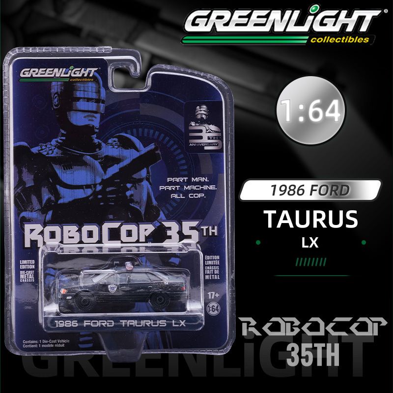 GreenLight 1 : 64 1986 Ford Taurus ROBOCOP 35o Aniversário Modelo De ...