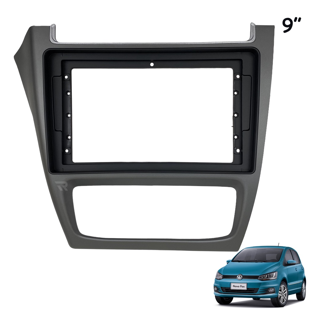 Moldura Painel DVD 2 Din MP5 Central Multimidia 9 Polegadas Flutuante VW Fox Spacefox Crossfox ...