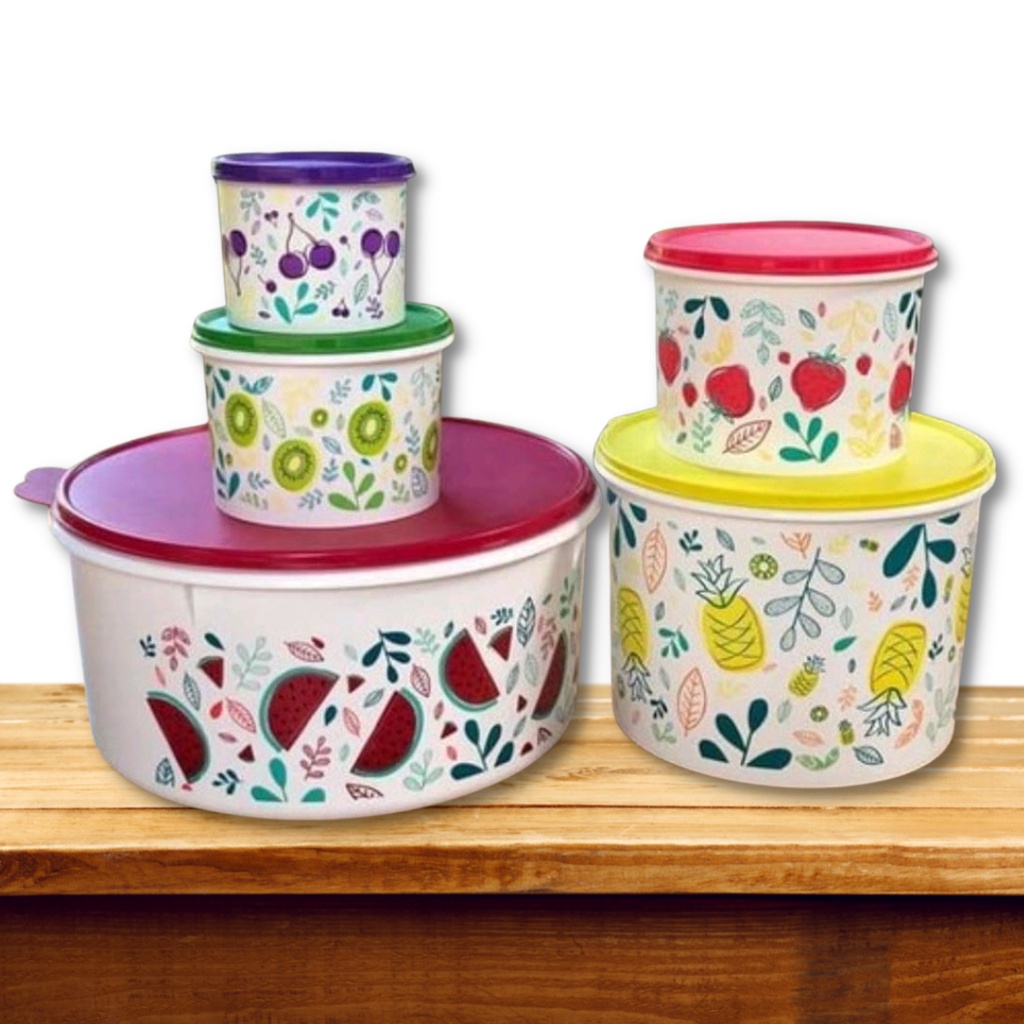 Jogo Tupperware Caixa Frutas 5 Peças Novo Original Kit Bea Mantimentos ...