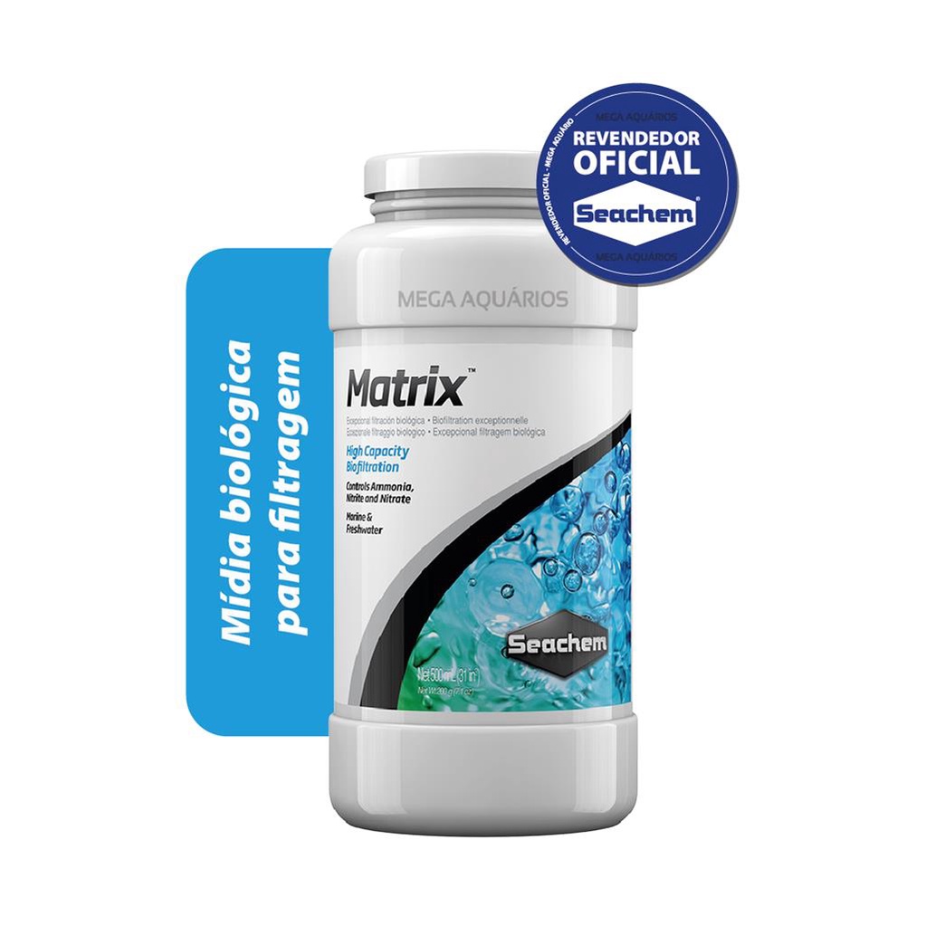 Seachem Matrix midia biologica amonia nitrito nitrato 500ml | Shopee Brasil
