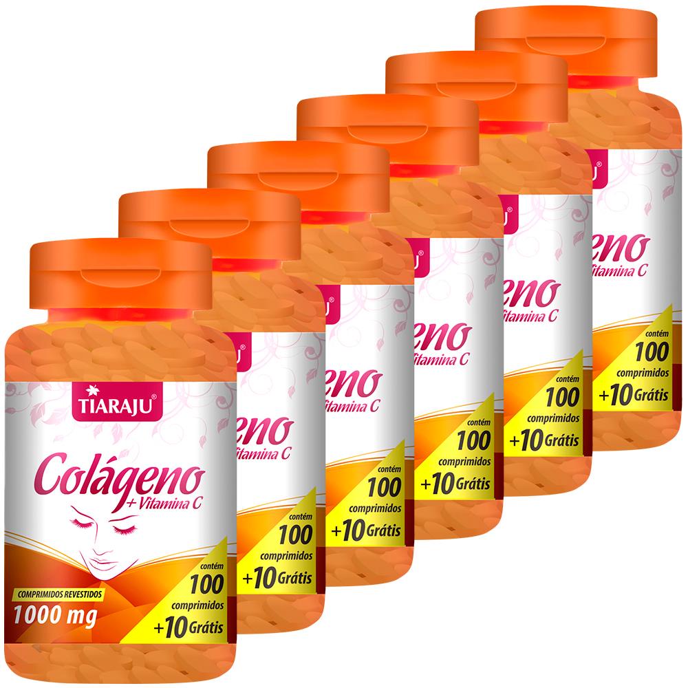 Kit 6 Colágeno + Vitamina C 100+10 comprimidos Tiaraju | Shopee Brasil