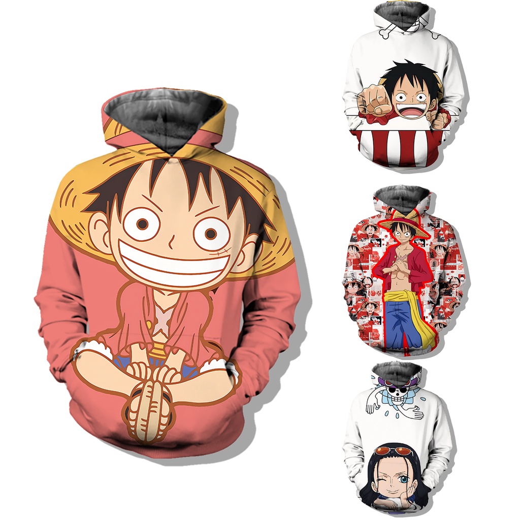 Em Estoque 3D Digital Impresso One Piece Hoodie Adolescente Desenho ...