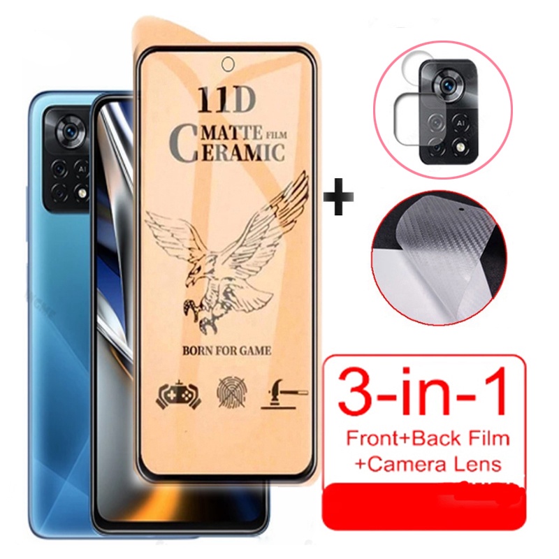 3 Em1 Xiaomi Poco X4 Pro 5G Vidro Cerâmico Temperado De Cobertura Total Para X5 X3 M4 M3 C40 ...