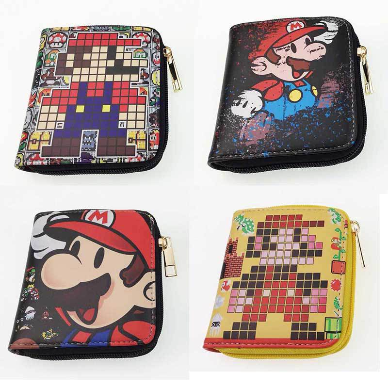 Carteira Super Mario Dragon Ball com zíper curto Super Mario Coin Purse ...