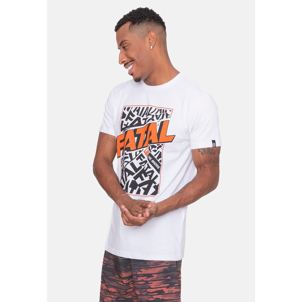 Camiseta Fatal Types Branca | Shopee Brasil