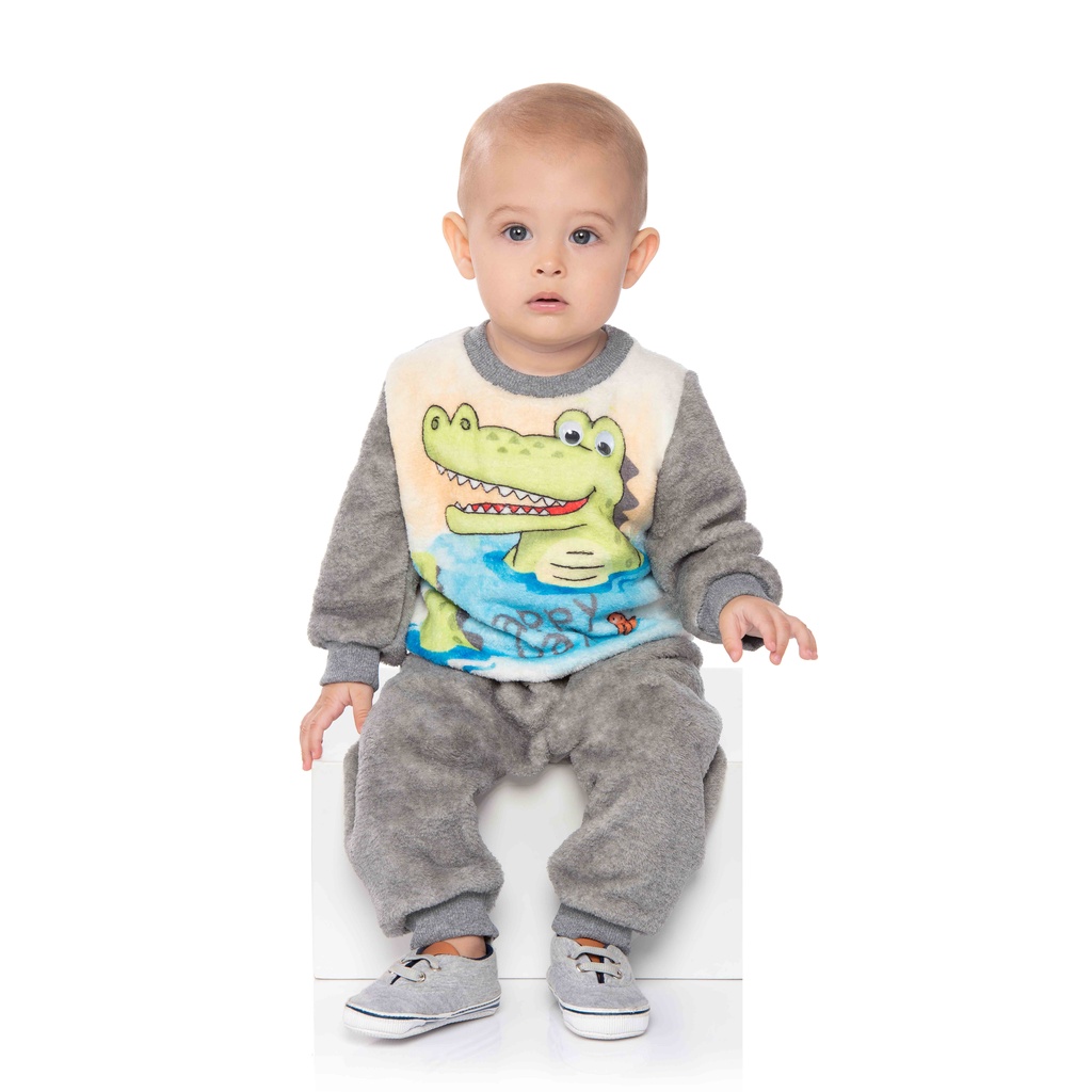 Conjunto jacaré Bebê Pijama Soft Bebê Menino Leão presente | Shopee Brasil