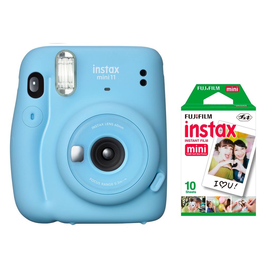 Câmera instantânea Fujifilm Instax Mini 11 Azul + Filme Instax com 10 ...