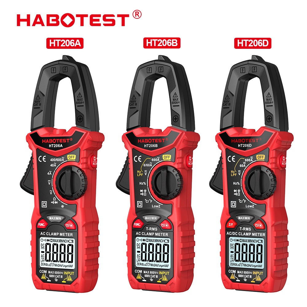 HABOTEST Clamp Medidor Digital HT206 600V AC/DC 6000 Conta Corrente ...