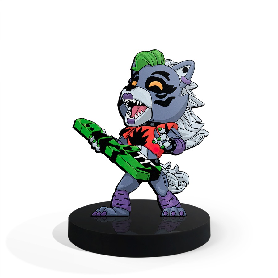 Totem Pequeno Boneco FNAF Glamrock Roxy 7cm + Base | Shopee Brasil