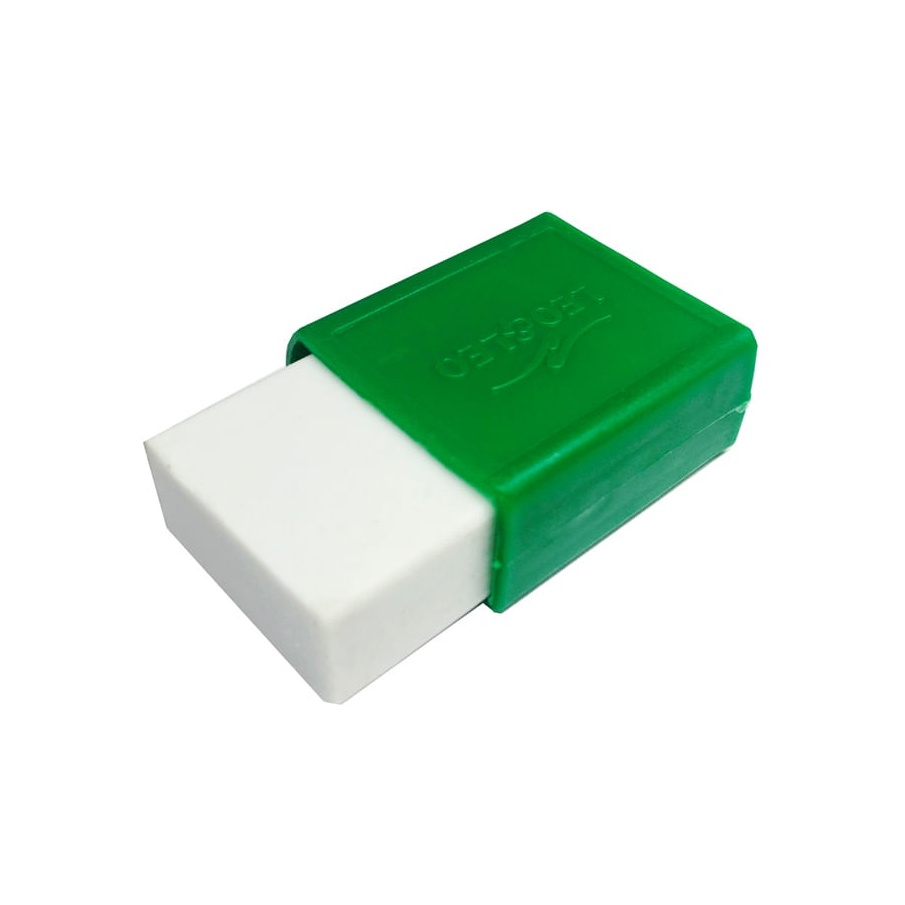 Borracha Plástica Escolar Branca Com Capa Protetora Leo&Leo | Shopee Brasil