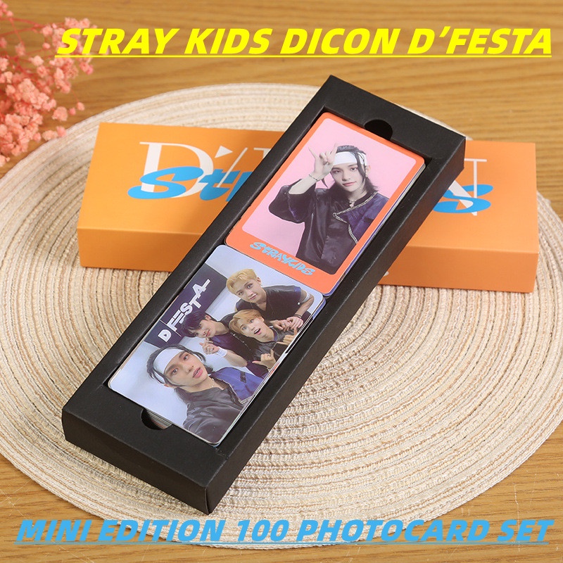 Kpop Stray Kids DICON Dshockfesta Mini Edição 100 Conjunto De Cartões ...