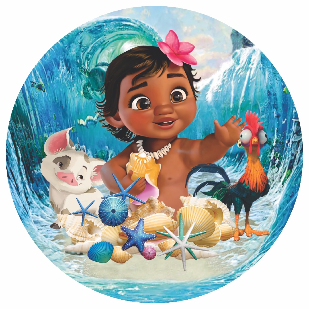 Painel Festa Redondo Sublimado 3d Tecido C/elástico 1,5 Diam Moana | Shopee Brasil
