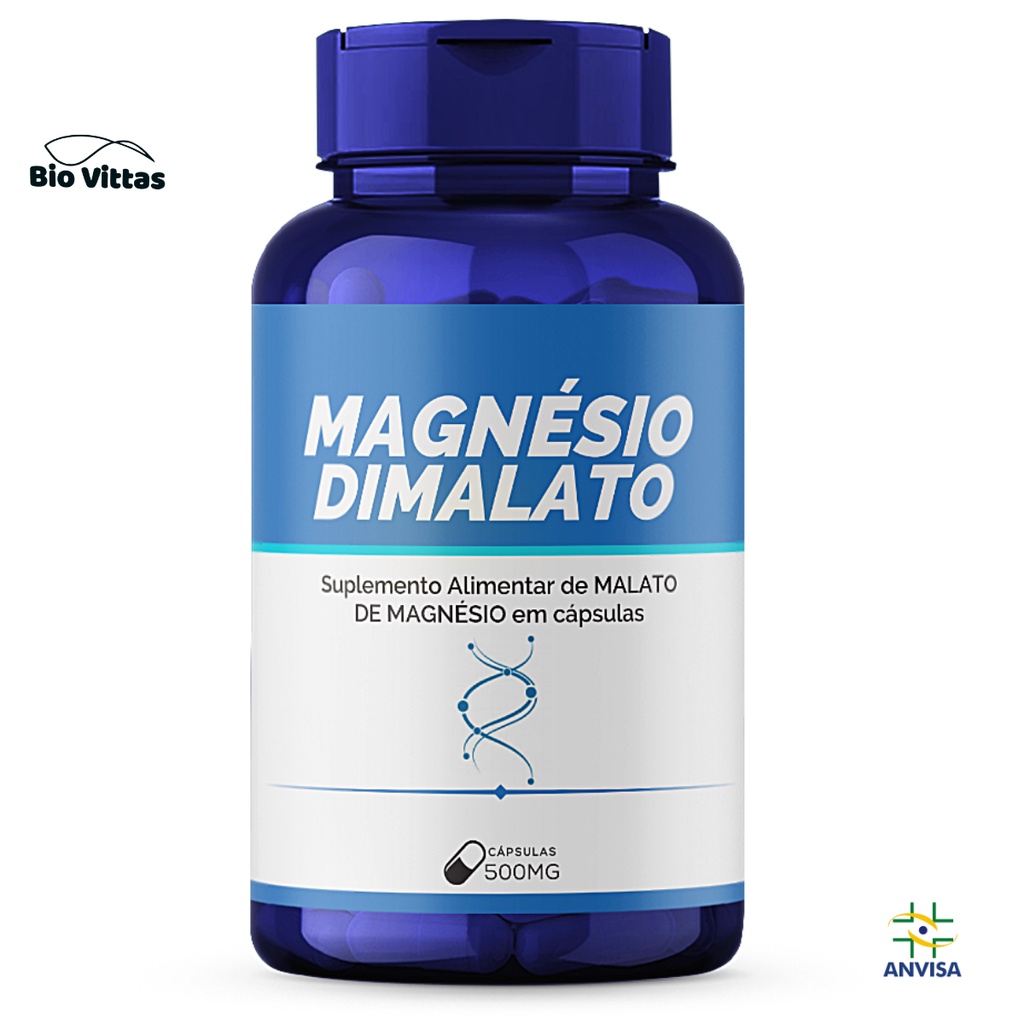 Magnesio Dimalato 120 Cápsulas de 500mg Bio Vittas | Shopee Brasil