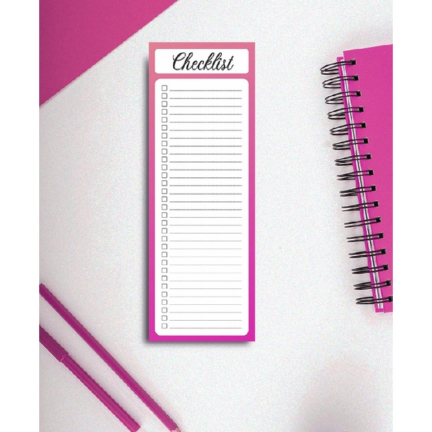 Bloco Checklist - Rosa 50 folhas 10x28cm | Shopee Brasil