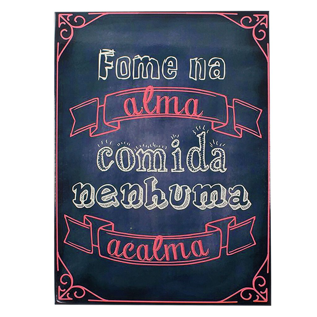 Quadro metal fome na alma comida nenhuma | Shopee Brasil