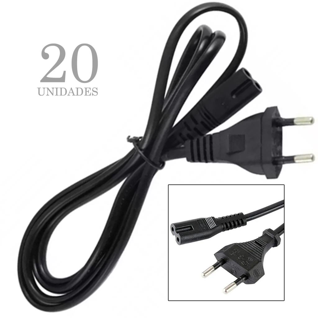 KIT 20 CABOS DE FORCA BIPOLAR 2 PINOS 150CM ATACADO REVENDA | Shopee Brasil