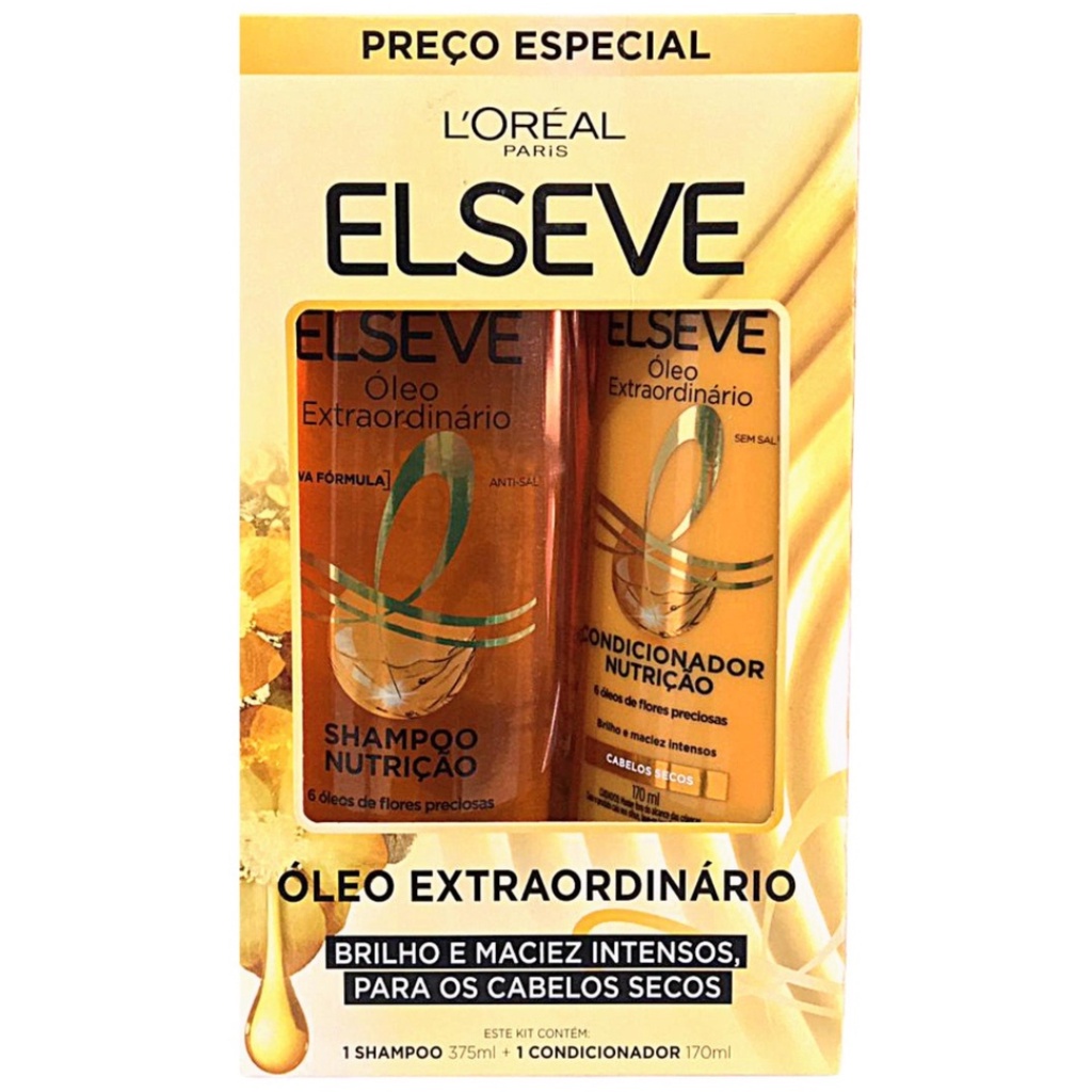 Kit Elseve Óleo Extraordinário Shampoo 375ml + Condicionador 170ml L ...