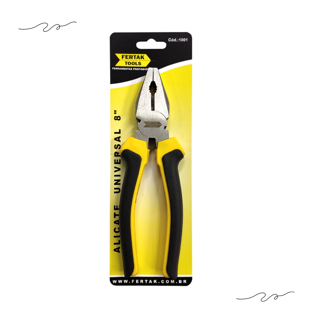 Alicate Universal 8 Polegadas Cabo Emborrachado Polido Prof | Shopee Brasil