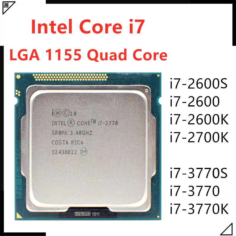 Intel Core i7 2600s i7-2600 2700K i7 3770s 3770K LGA 1155 Pinos H61 B75 ...