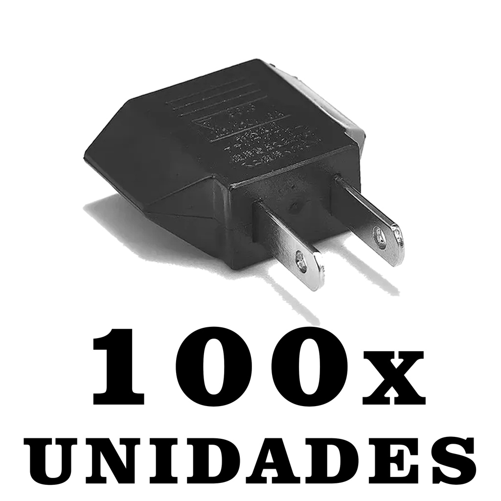 100 Adaptador Tomada Br Para Us Saida Pino Chato 110/220v tomada EUA ...