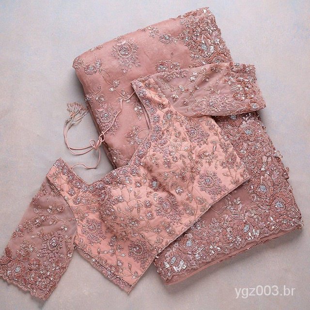 NOVO TRENDING CORDING SEQUENCE SAREE ÚNICA SEQUÊNCIA DE OUTFIT ...