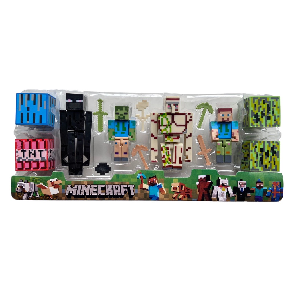 Kit Bonecos Minecraft Steve Alex Dragon Spider Creeper | Shopee Brasil