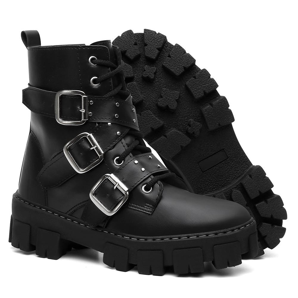 Bota Coturno Estilo Rock Tratorada Punk Metal | Shopee Brasil
