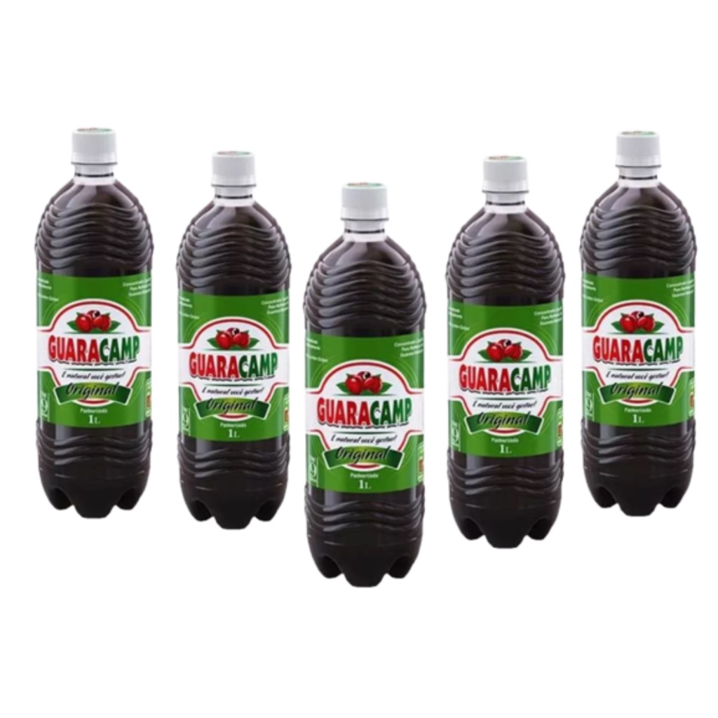 Kit C/5 Xarope De Guaraná Natural Guaracamp 1l | Shopee Brasil