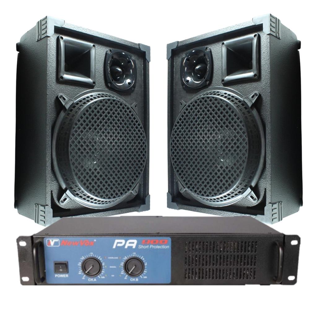 Kit Amplificador PA 900-450w Rms+2 Caixas Acusticas 250w Rms | Shopee Brasil