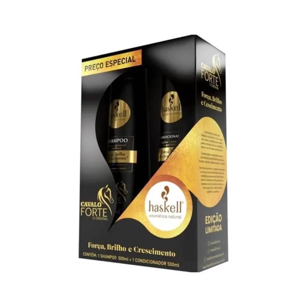 Kit Shampoo e Condicionador Cavalo Forte Haskell 500ml | Shopee Brasil