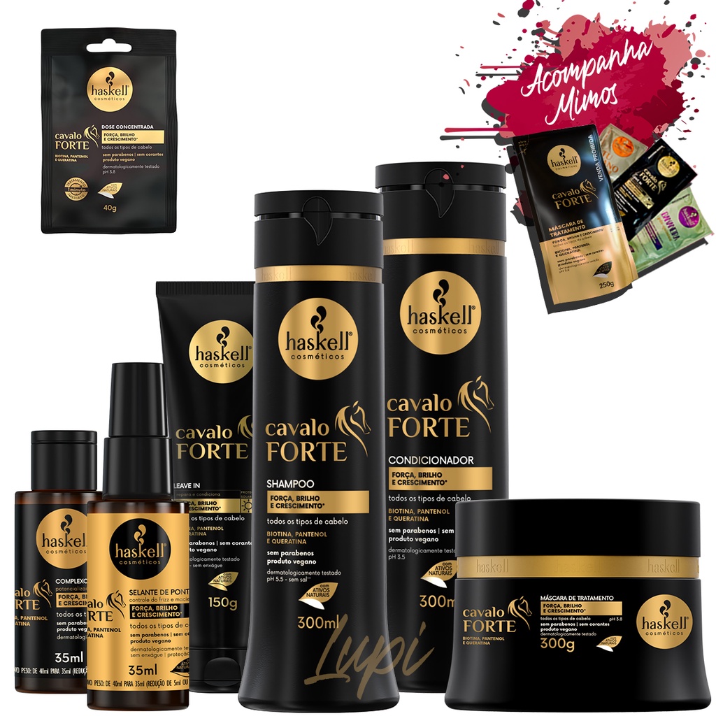 Kit Haskell Cavalo Forte 300ml Completo + Dose Concentrada | Shopee Brasil