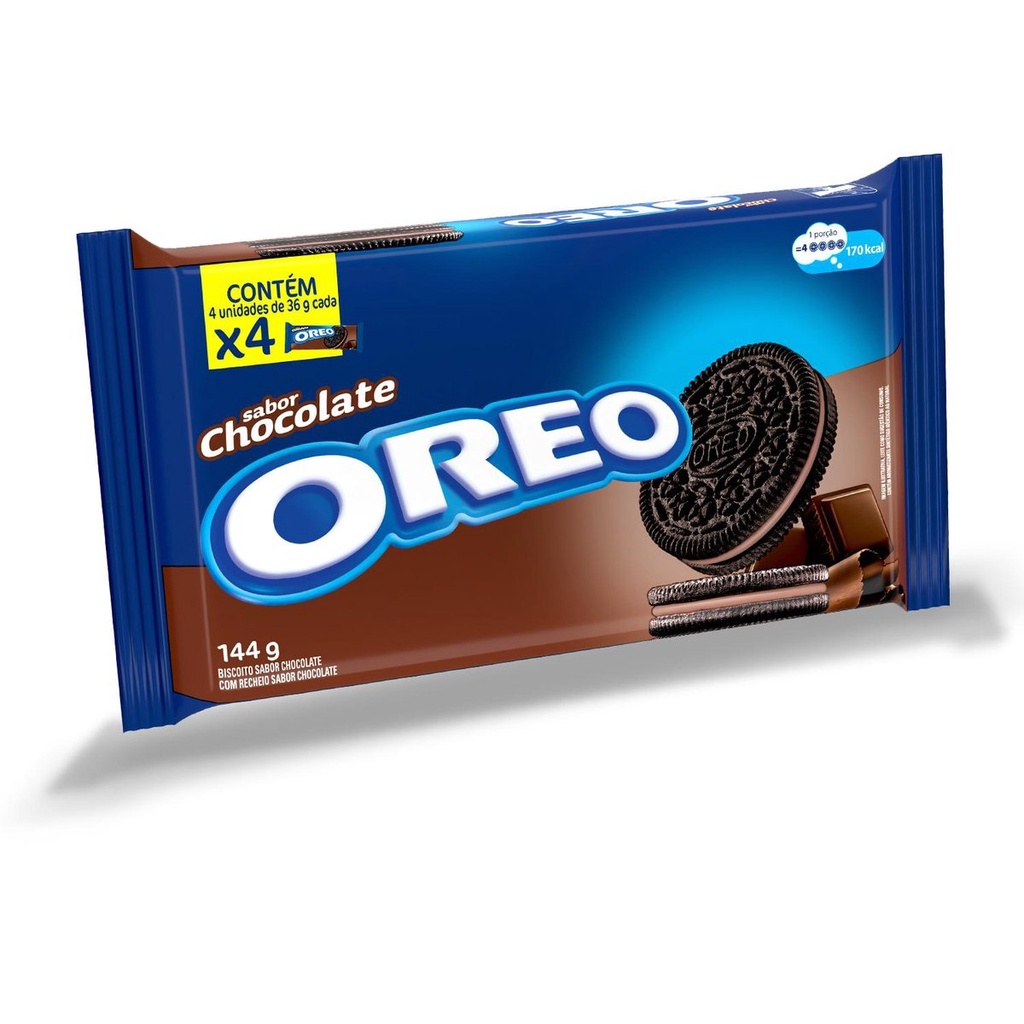 Pack Biscoito Chocolate Recheio Chocolate Oreo Pacote 144g 4 Unidades ... Pack Biscoito Chocolate Recheio Chocolate Oreo Pacote 144g 4 Unidades ...