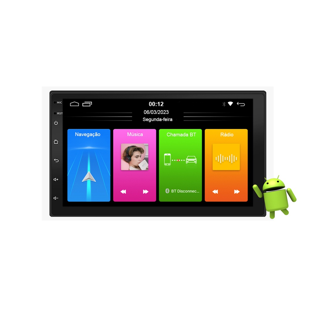 Central Multimidia 2 Din Mp5 Universal 7 Polegadas Android 11 Wifi GPS | Shopee Brasil